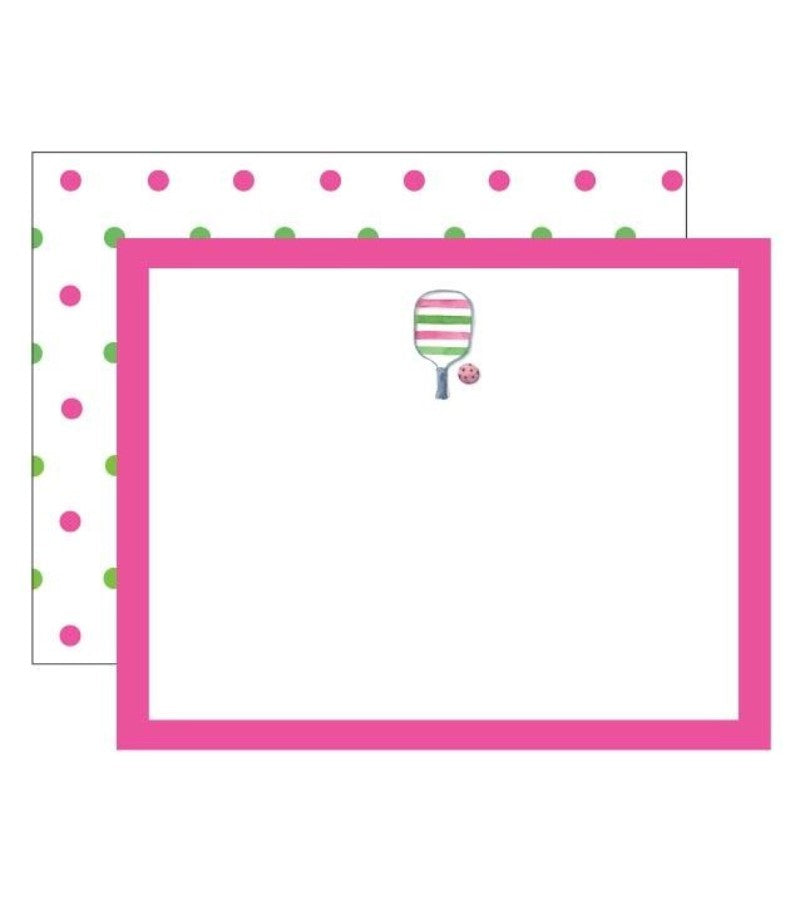 Pink Polka Dot Pickleball Note Cards